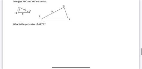solved triangles abc and xyz are similar b 8 z what is the