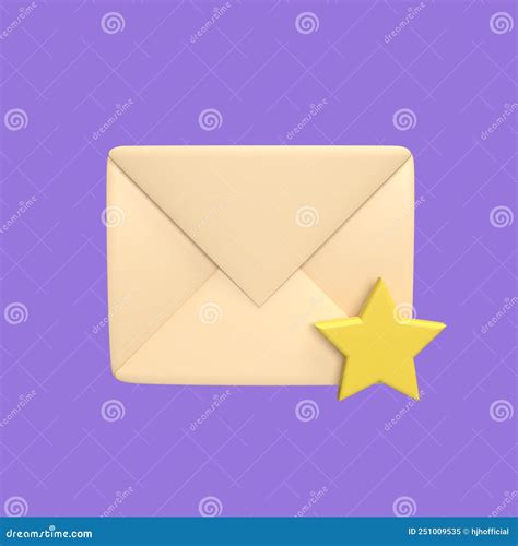 Star Messages D Icon Model Cartoon Style Concept Render Illustration Stock Illustration