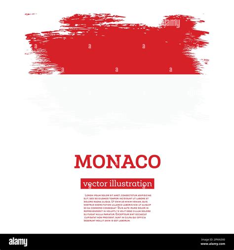 Monaco Flag With Brush Strokes Vector Illustration Independence Day Stock Vector Image And Art