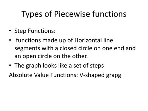 Ppt Types Of Piecewise Functions Powerpoint Presentation Free