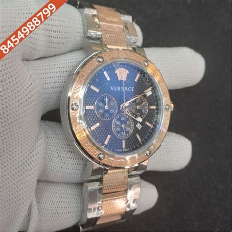 Versace Chronograph Dual Tone Black Dial Swiss Watch At Rs 12999