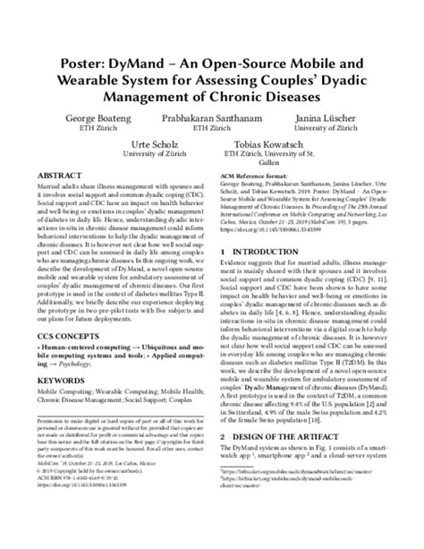 Pdf Dymand Mobile System For Assessing Couples Chronic Disease Management