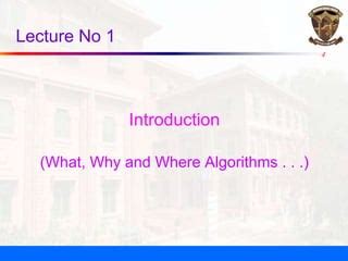 Lecture Algorithm Analysis PPT Programming Languages Computing