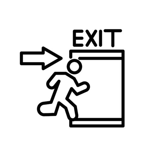 Premium Vector A Person Running Towards An Exit Sign That Says Exit