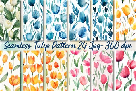 Tulip Seamless Patterns Digital Paper Graphic By Md Shahjahan