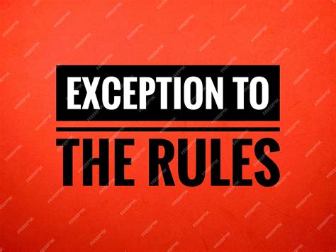 premium photo exception to the rules word on red background