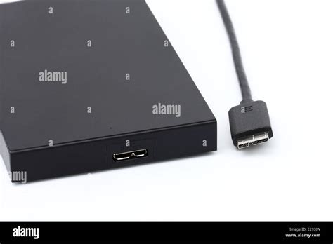 USB Cable Isolated And Port External Harddisk On White Background Stock Photo Alamy