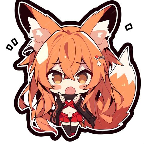 Premium Photo Adorable Kawaii Illustrated Chibi Anime Fox Girl Vector