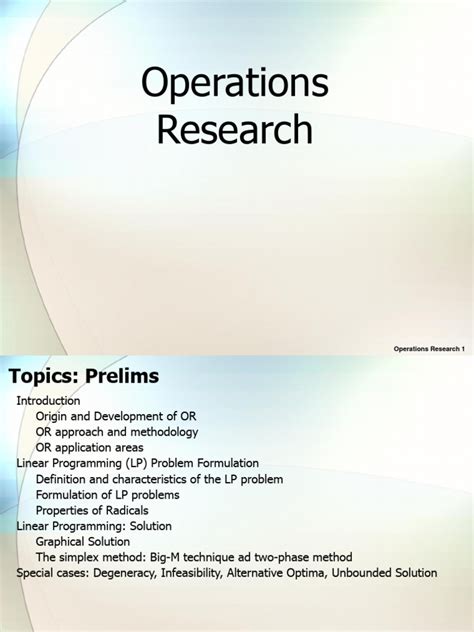 operations research pdf mathematical optimization linear programming