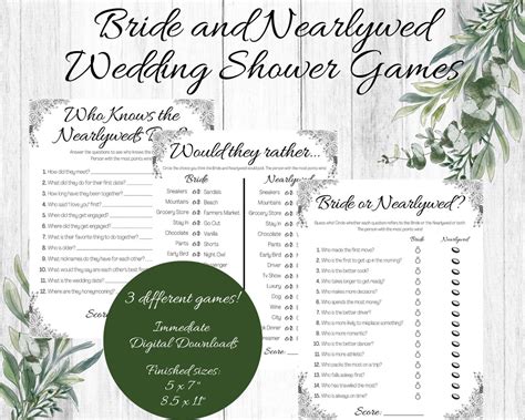 Non Binary Wedding Shower Game Bundle Bride And Nearlywed Wedding