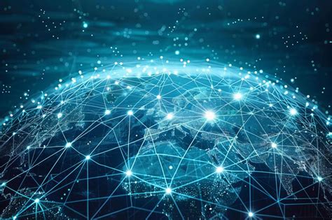 Digital Globe With Interconnected Lines And Nodes Representing Global Network Connections