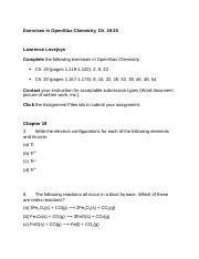 Open Stax Wk Docx Exercises In OpenStax Chemistry Ch Lawrence Lovejoys Complete The