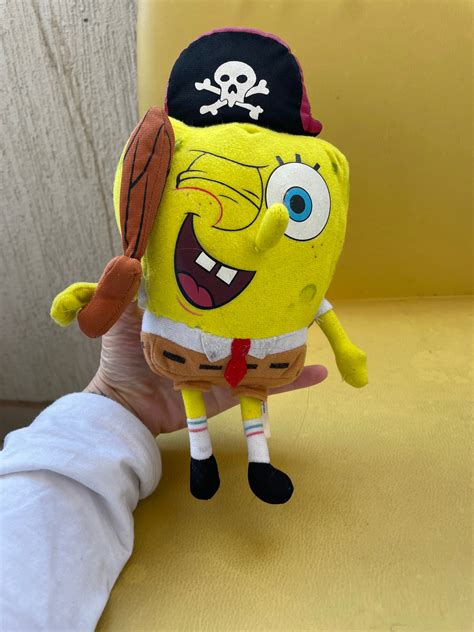Rare Spongebob Squarepants Pirate Soft Stuffed Plush Toy 26cm 10” Tall Birthday T Etsy