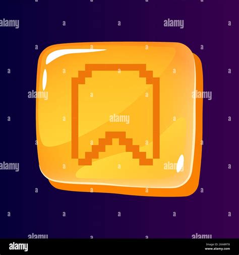 Ribbon Mark Glossy Ui Button With Pixelated Icon Stock Vector Image Art Alamy