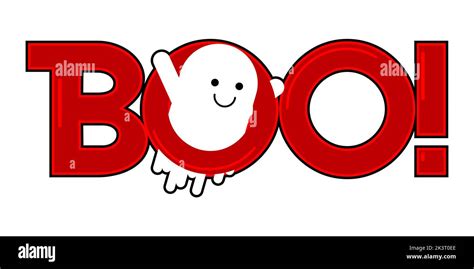Funny Cartoon Character In Ghost Costumes For Halloween With Boo Text