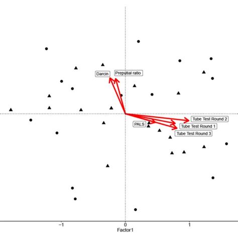 biplot of factor analysis used to assess convergent validity