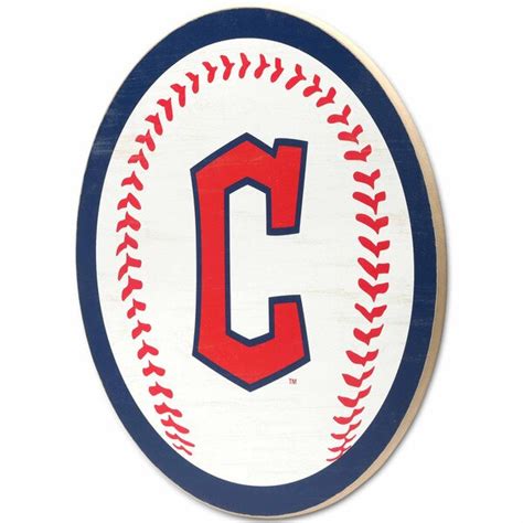 Cleveland Indians Logo Baseball Round Wood Wall Decor Open Road