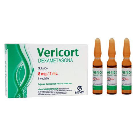 Vericort Dexametasona 8 Mg2 Ml Caja Con 3 Ámpulas Inyectables