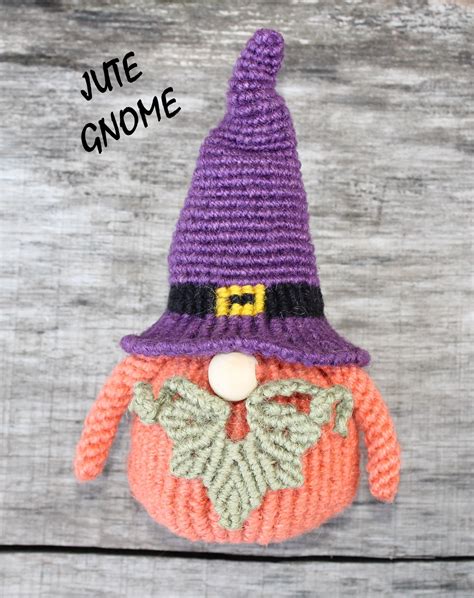 macrame gnome and witch halloween gnome macrame toy macrame pattern pdf volume macrame