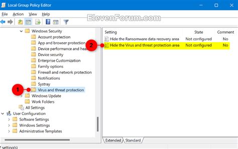 Hide Or Show Virus And Threat Protection Page In Windows Security Windows 11 Forum