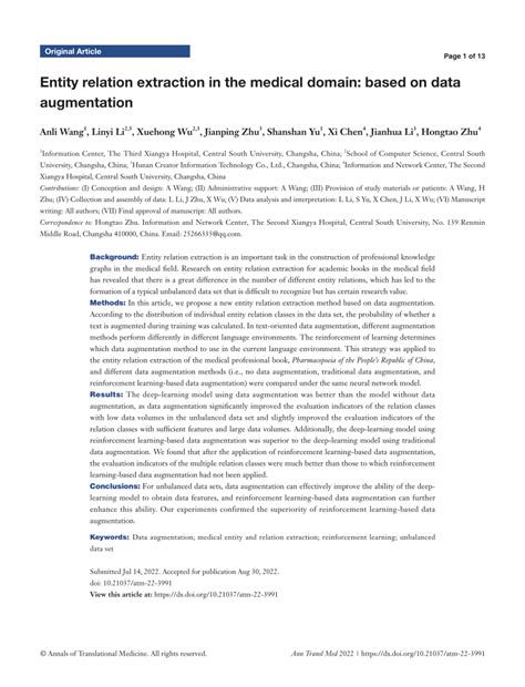 pdf entity relation extraction in the medical domain based on data