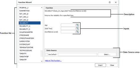 Function Wizard Data Sources