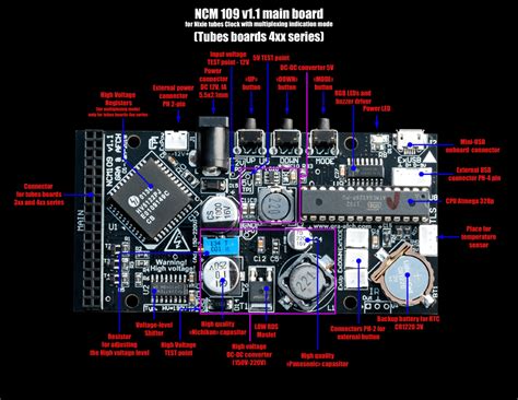 DIY KIT For IN Nixie Clock With Dot S SMF RGB USB Tunes Tubes Column Temp Sensor