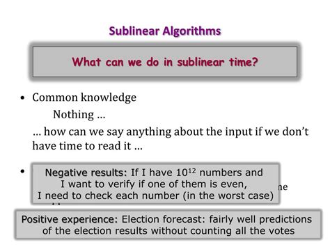 Ppt Sublinear Algorithms Powerpoint Presentation Free Download Id5013296