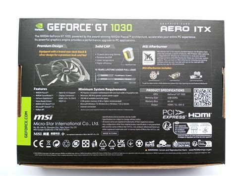 Видеокарта MSI GeForce GT 1030 AERO ITX OC 4G GT 1030 AERO ITX 4GD4 OC ...