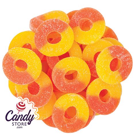 Peach Os Gummi Rings 5lb Bulk