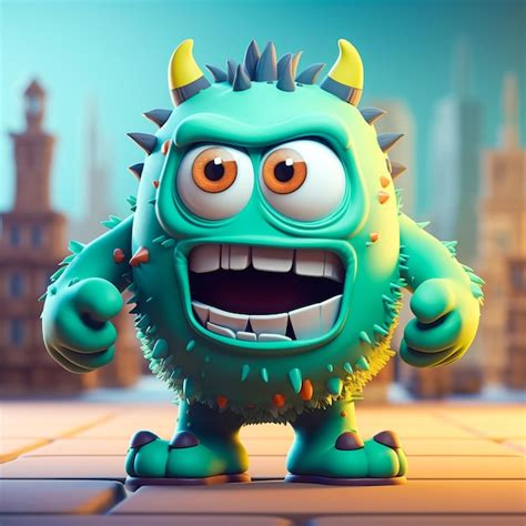 Premium Ai Image A Cartoon Monster Ai Generated