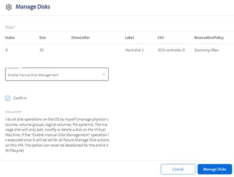 disk management enterprise service cloud docs