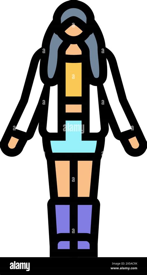 Gyaru Fashion Color Icon Vector Illustration Stock Vector Image And Art