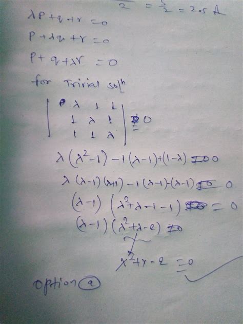 Question 4 If The System Of Equationn Lambda P Q R 0 N
