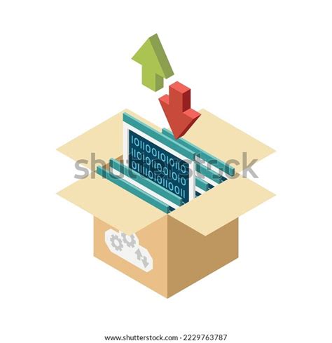 Big Data Analytics Isometric Composition Isolated Stock Vector Royalty Free