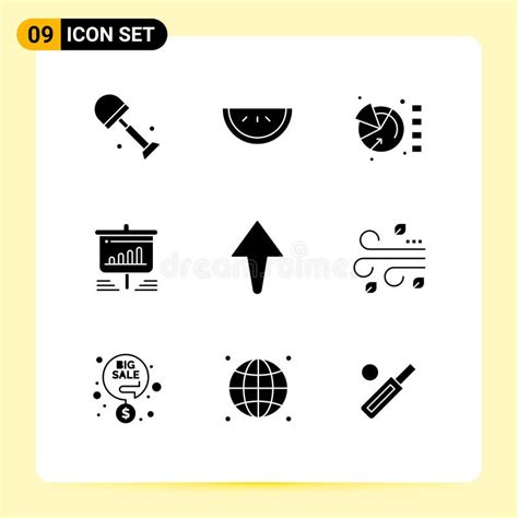 9 Creative Icons Modern Signs And Symbols Of Up Business Graph Analytics Board Stock Vector