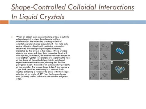 Ppt Shape Controlled Colloidal Interactions In Liquid Crystals Powerpoint Presentation Id