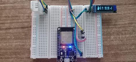 esp32 dht22 am2302 temperature sensor oled display 8 steps