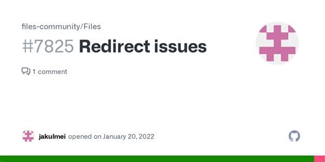 Redirect Issues · Issue 7825 · Files Communityfiles · Github