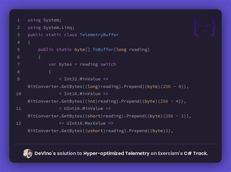 dev1no s solution for hyper optimized telemetry in c on exercism