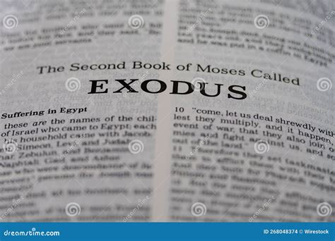 Closeup Shot Of Open Page With The Second Book Of Moses Called Exodus