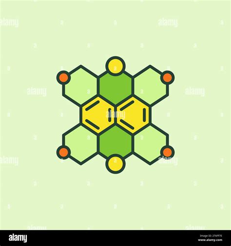 Hexagonal Molecular Structure Vector Chemical Formula Concept Abstract Colored Icon Or Sign