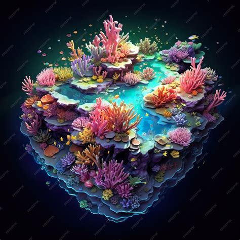 Premium Ai Image He Great Barrier Reef Australia Vibrant 3d Isometric Perspective Of The Great