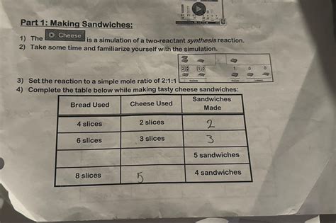 answered part 1 making sandwiches cheese 1 … bartleby