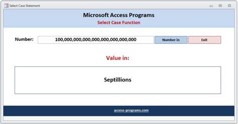 Ms Access Select Case Statement Microsoft Access Programs