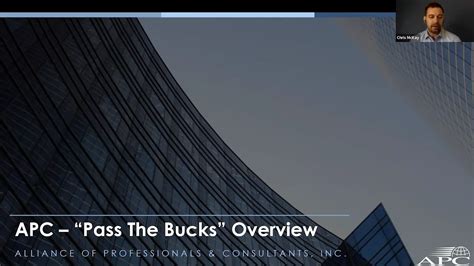 Apc Pass The Bucks Webinar Recording March 23