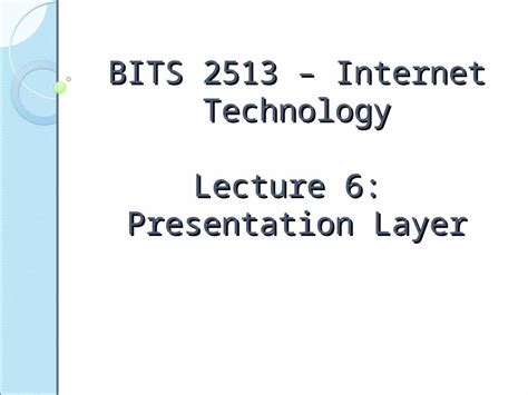 Ppt Lecture 6 Presentationlayer Dokumentips