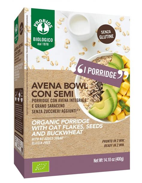 Porridge Con Semi Bio Senza Glutine Senza Zuccheri Aggiunti Senza