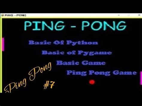 Ping Pong Game In Python Develop Games YouTube