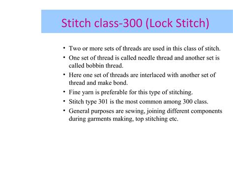 Stitch Classification Ppt